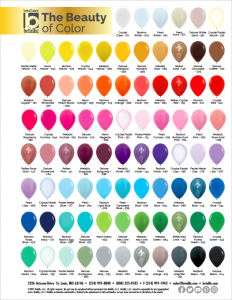 Color and Size Chart - Balloonacy!